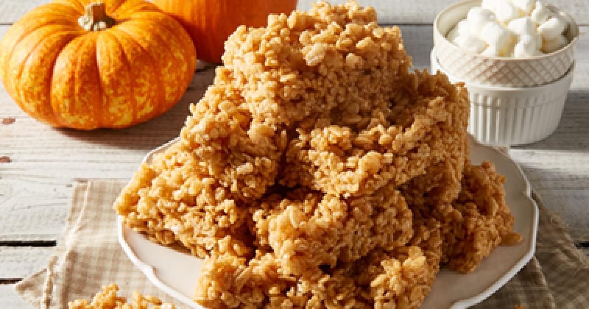 Pumpkin Rice Cereal Treats
